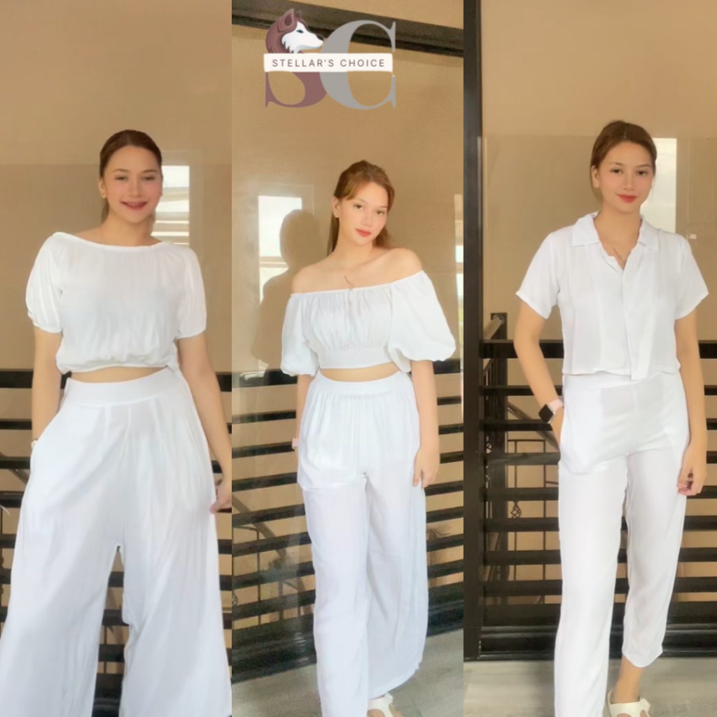 SC White Terno Coordinates Set, Women's Fashion, Dresses & Sets ...