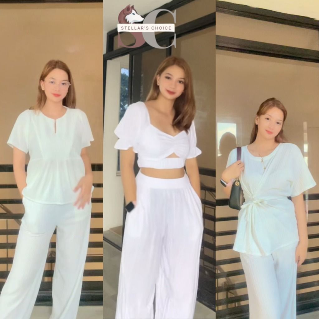 SC White Terno Coordinates Set, Women's Fashion, Dresses & Sets ...