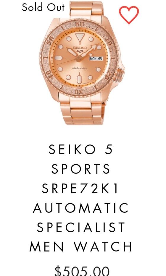 Seiko 5 Automatic Rose Gold, Luxury, Watches on Carousell