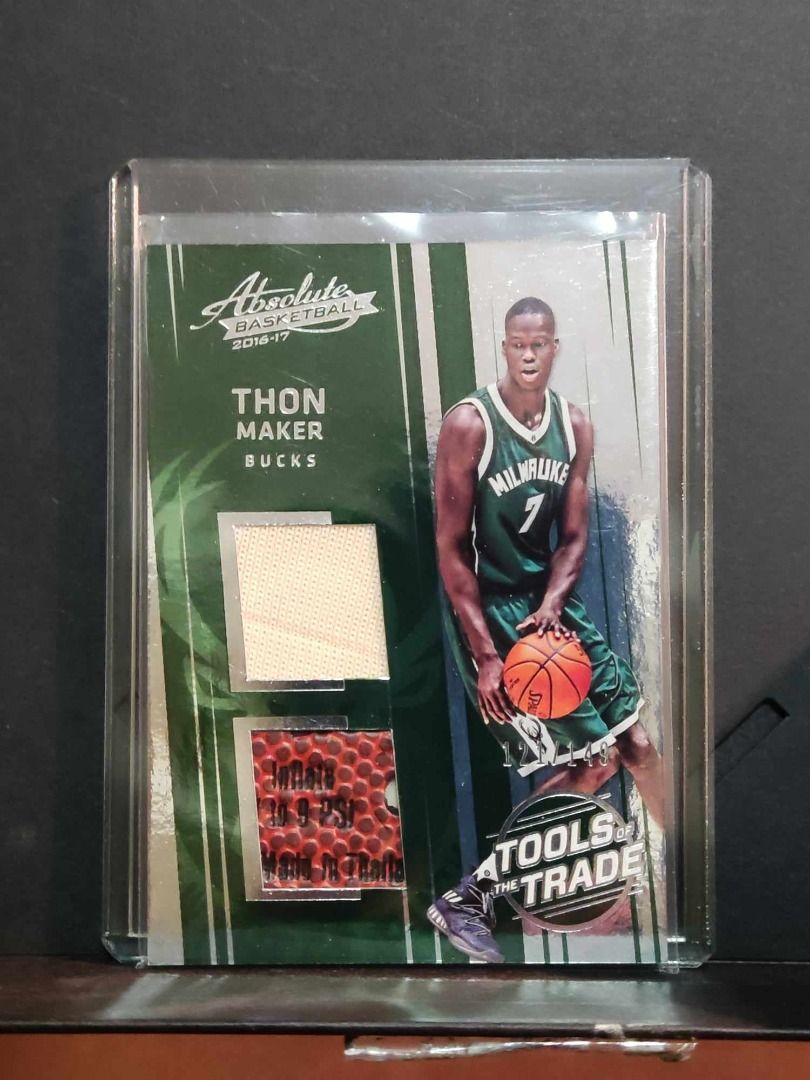 (兩張) Thon Maker 籃球新人球衣波皮卡限量 NBA RC Jersey Ball card /35 /149, 興趣及遊戲, 收藏 ...