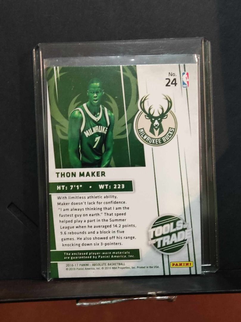 (兩張) Thon Maker 籃球新人球衣波皮卡限量 NBA RC Jersey Ball card /35 /149, 興趣及遊戲, 收藏 ...