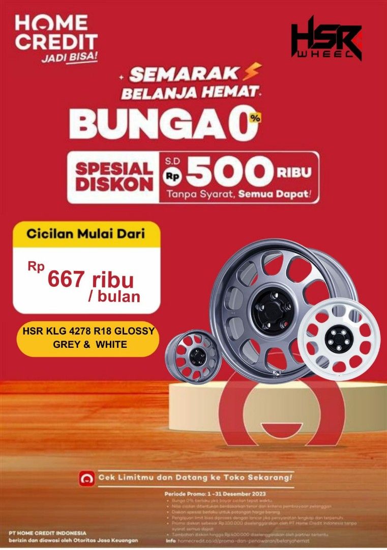 Velg HSR KSG R18| Cicilan Bunga 0% Ringan Proses Cepat, Aksesoris Mobil ...