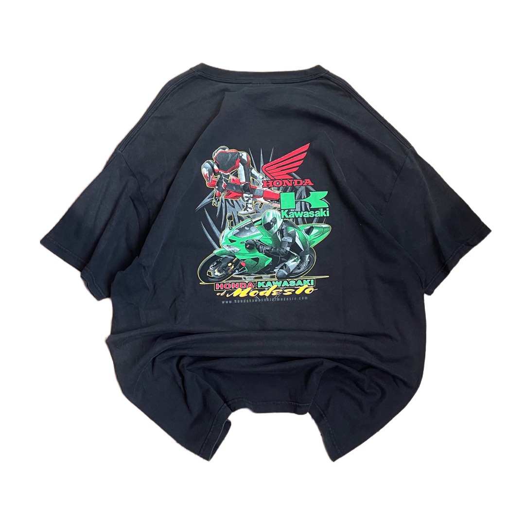 Vintage Honda x Kawasaki Motors Modesto Shirt, Men's Fashion, Tops ...