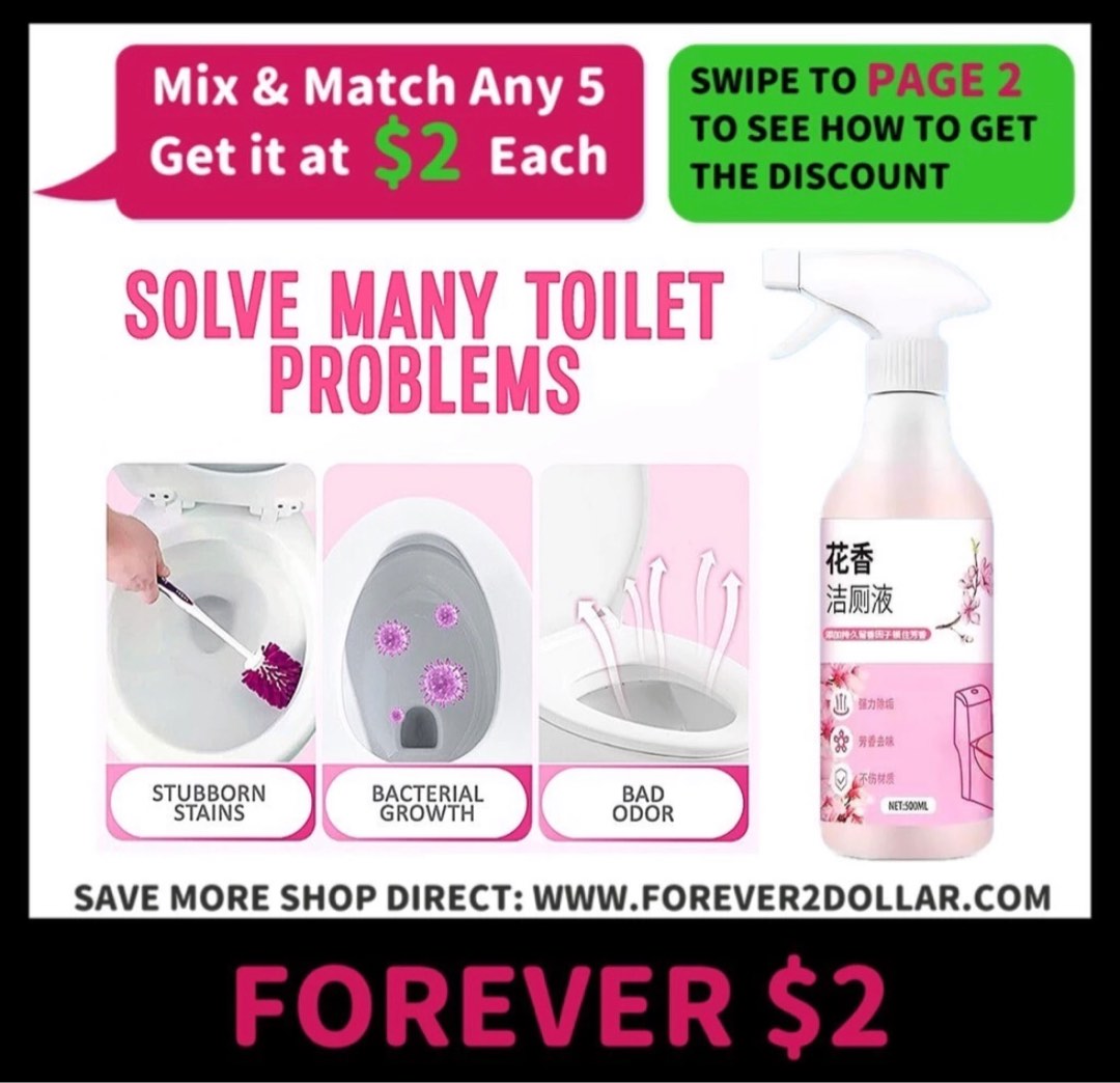 500ML Toilet Bowl Disinfectant Cleaner Liquid Spray Mold Stain Scale ...