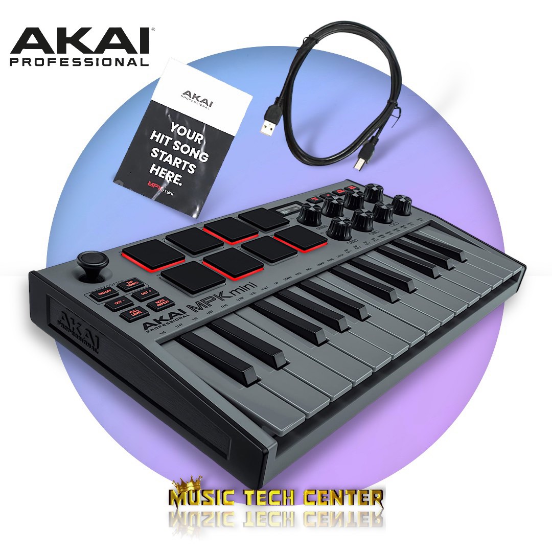 AKAI Professional MPK Mini MK3 GRAY 25 Key USB MIDI Keyboard Controller ...