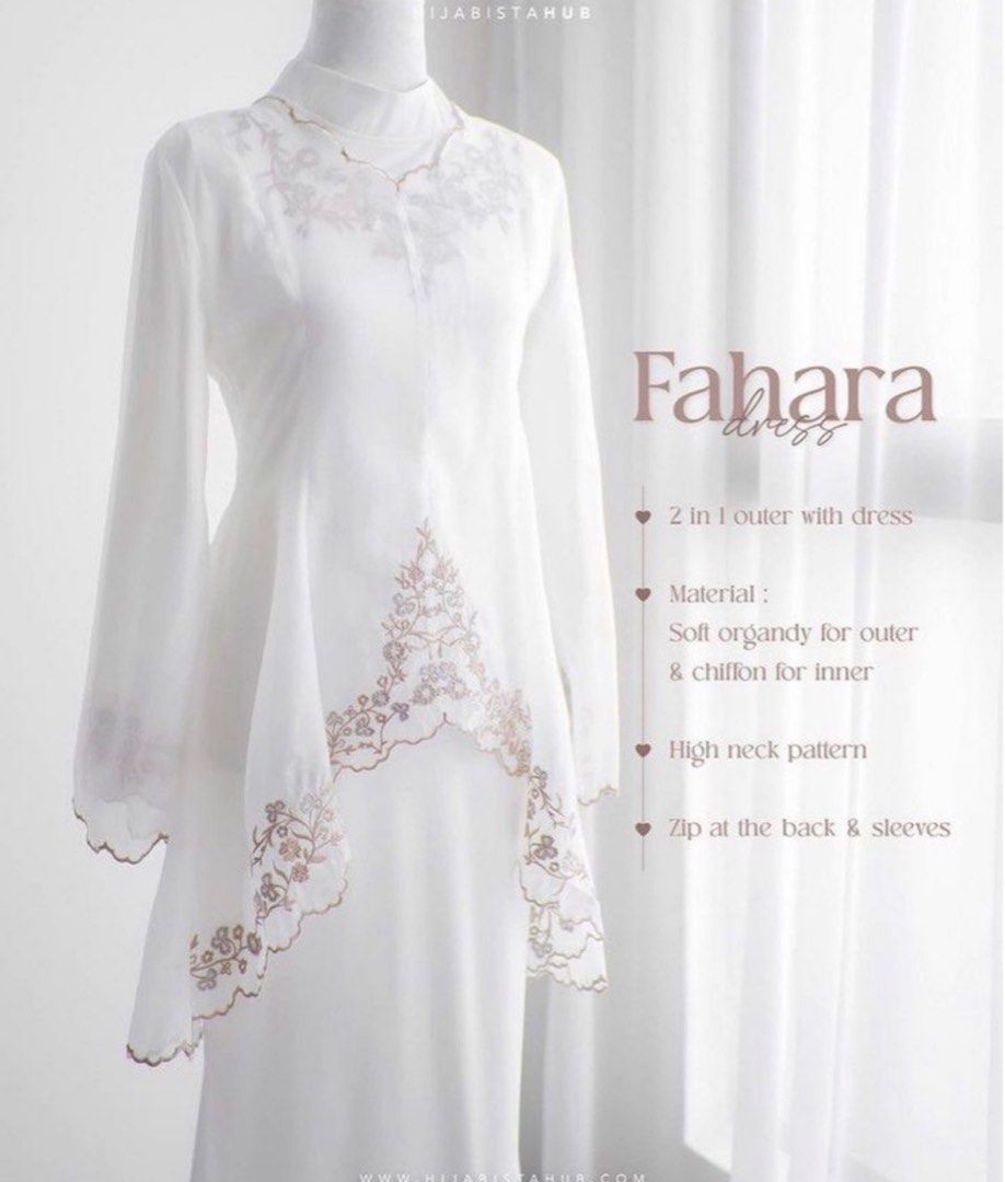 ALTERED FAHARA DRESS OFFWHITE WITH MIKELA BAWAL BASIC, Women's Fashion ...