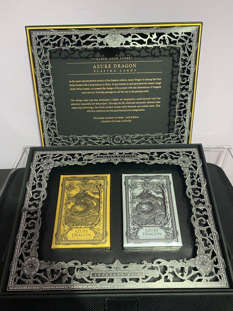 Ark Playing Card Azure Dragon Black Gold Box Set (啤牌收藏), 其他, 其他 - Carousell