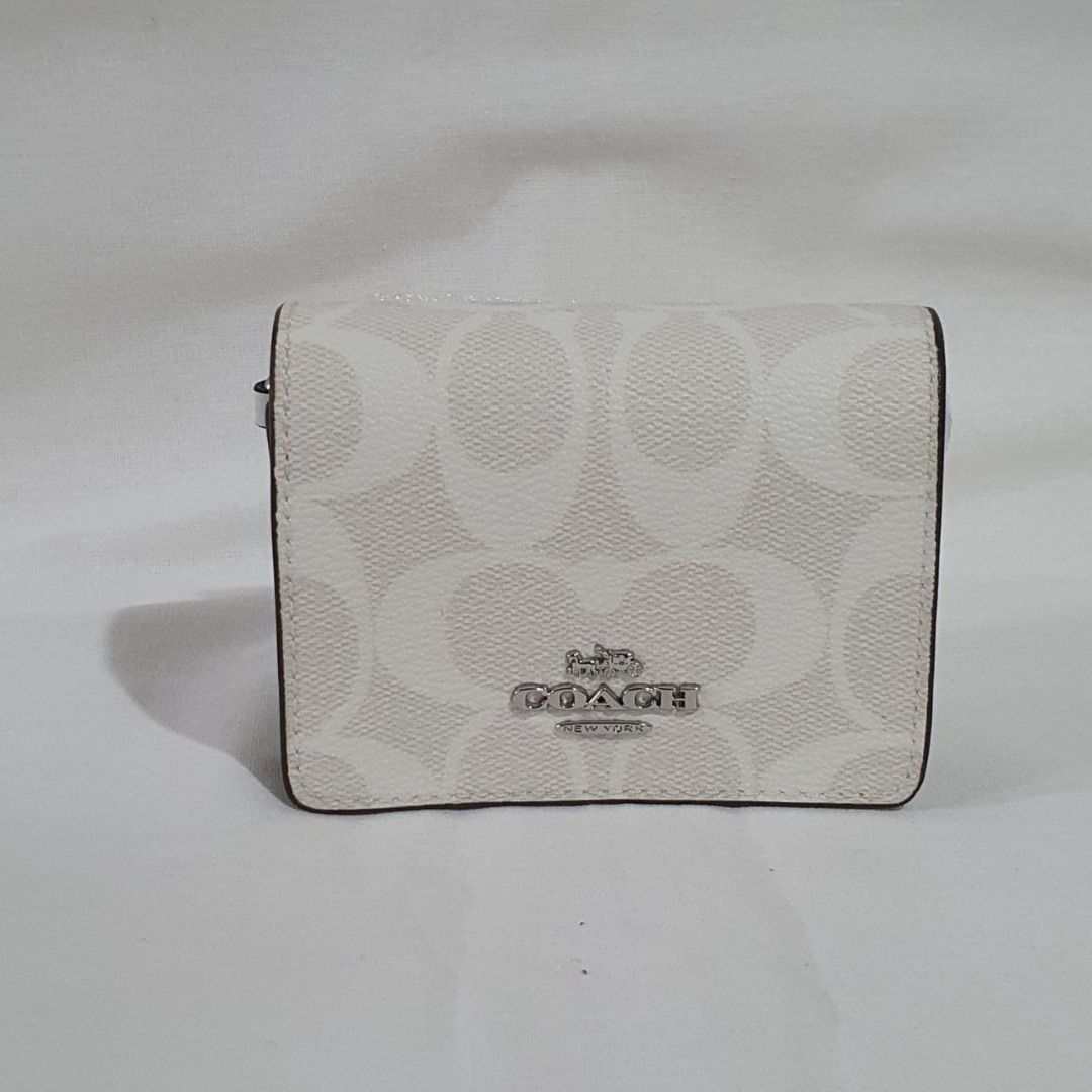 Coach Boxed Boxed Mini Wallet On A Chain In Signature Canvas - Silver ...