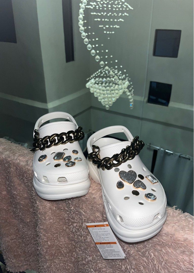 Crocs Classic Bae Platform Clog with chains and jibbitz - 24cm, Women's ...