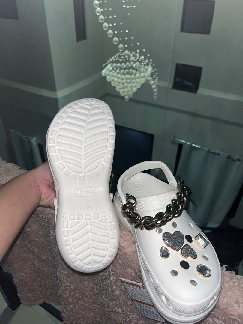 Crocs Classic Bae Platform Clog with chains and jibbitz - 24cm, Women's Fashion, Footwear ...