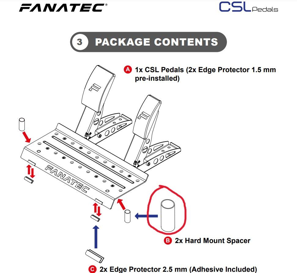 FANATEC CSL Pedals Hard Mount Spacers Kit, 電子遊戲, 遊戲機配件, 手掣 - Carousell