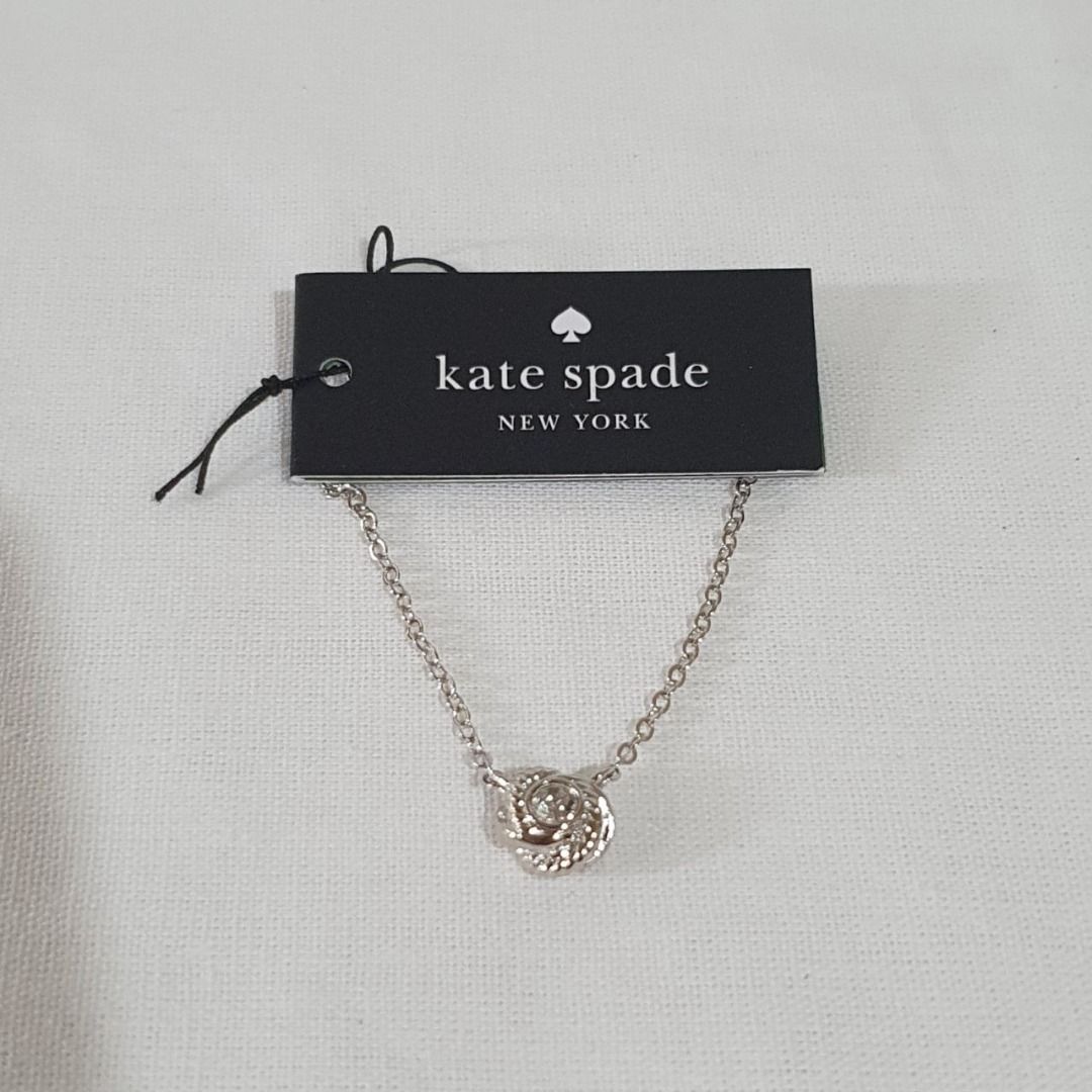 Kate Spade Infinity & Beyond Knot Mini Pendant Necklace - Clear/Silver ...