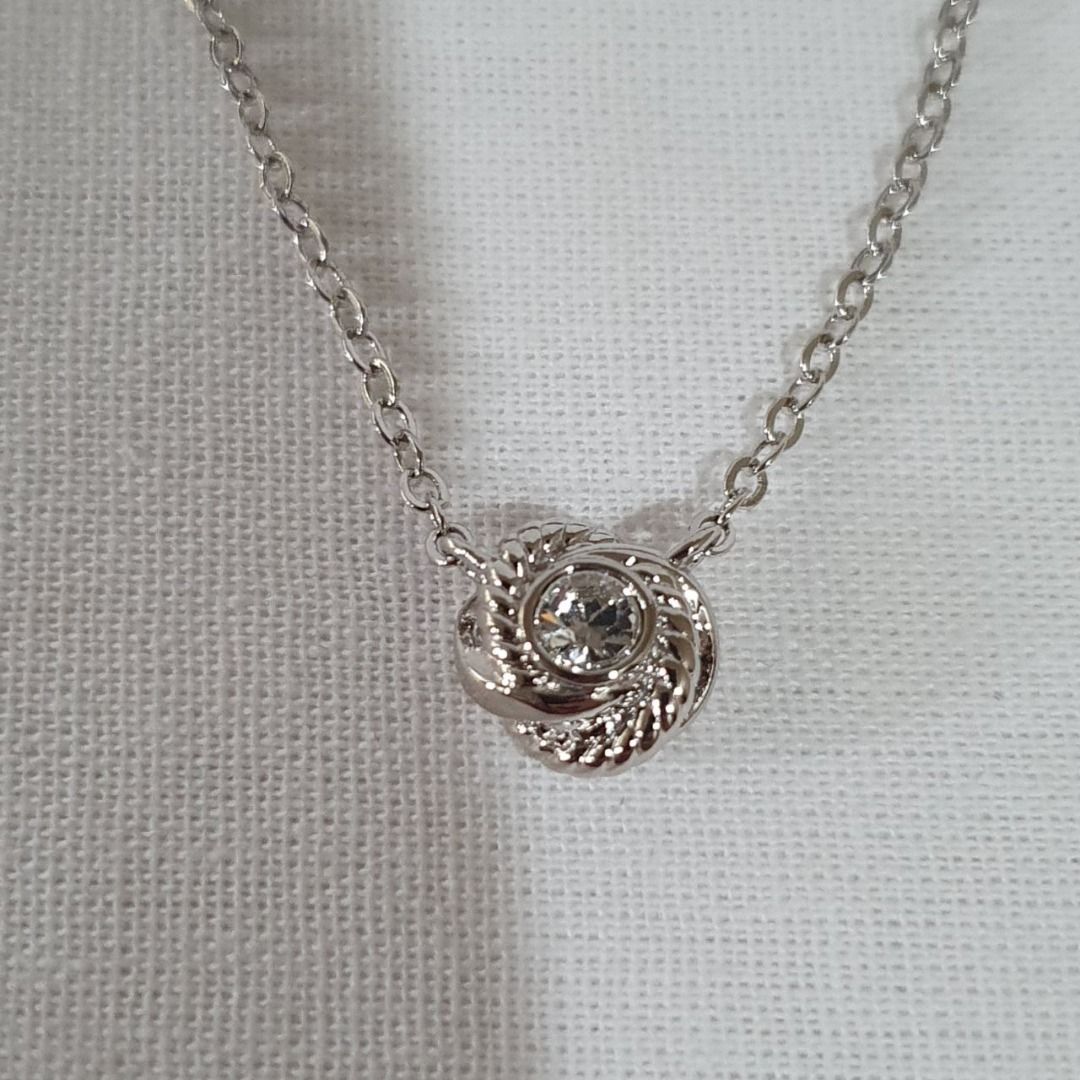 Kate Spade Infinity & Beyond Knot Mini Pendant Necklace - Clear/Silver ...