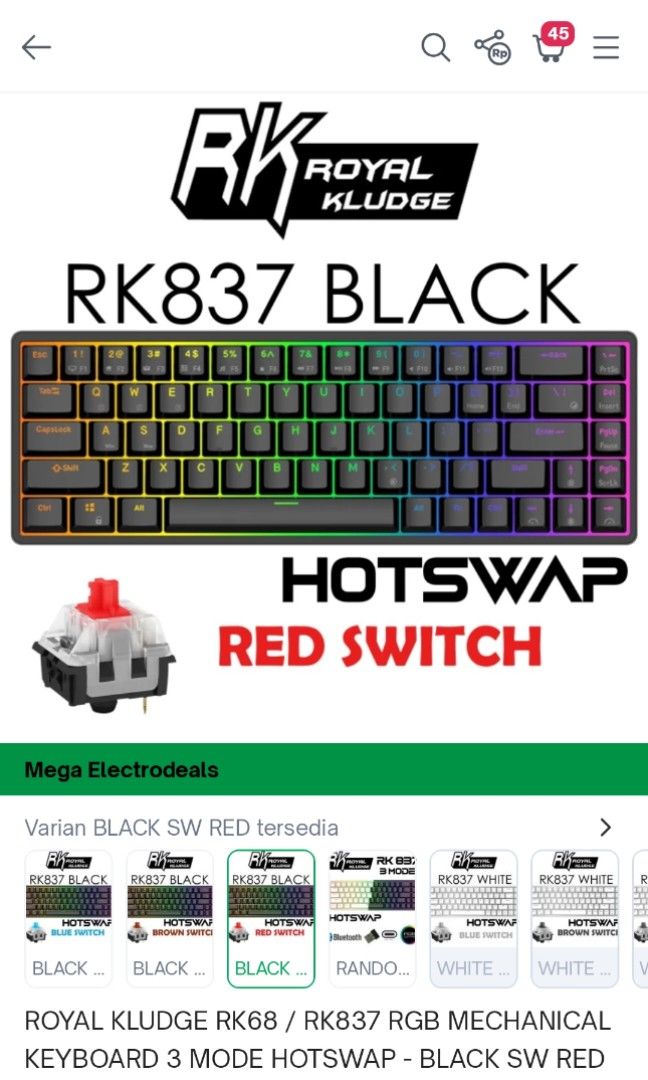 Mechanical Keyboard RK837 / Royal Kludge G68, Elektronik, Bagian Komputer & Aksesoris di Carousell