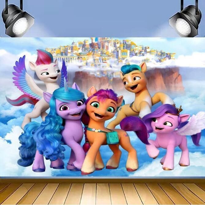 My Little Pony Theme Backdrop 150cm x 100cm, Hobbies & Toys, Stationery ...