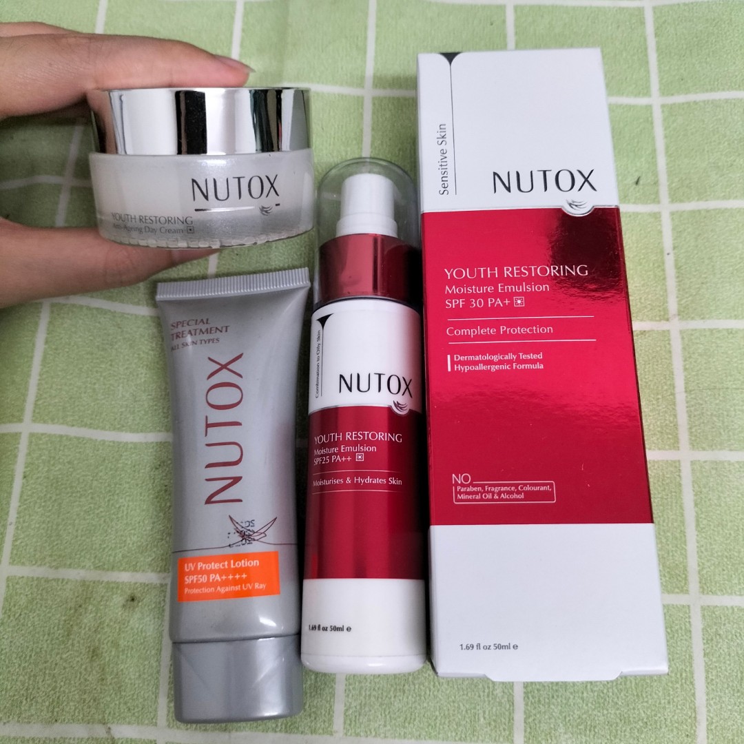 NEW Nutox Youth Restoring Moisture Emulsion, Anti Aging Day Cream, UV Protect Lotion SPF50 ...
