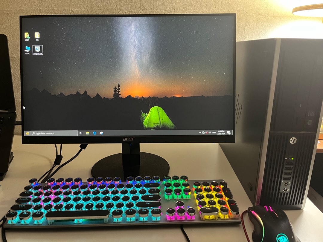 Desktop PC Win10 Pro - Full Set (HP 256GB SSD, 24" Screen, Gaming ...