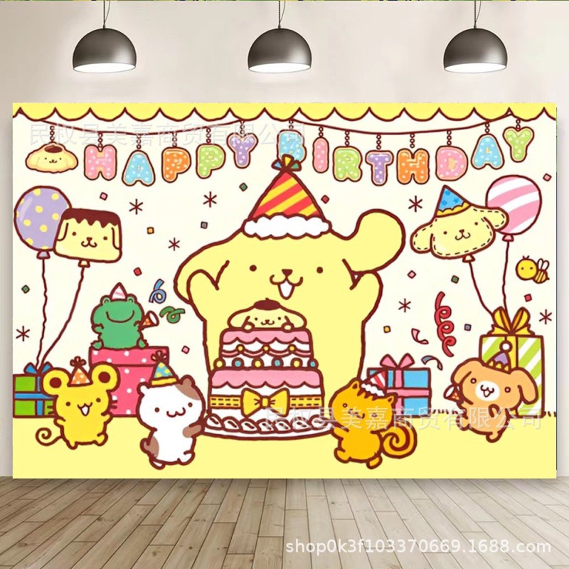 Pompompurin Theme Backdrop 150cm x 100cm, Hobbies & Toys, Stationery ...