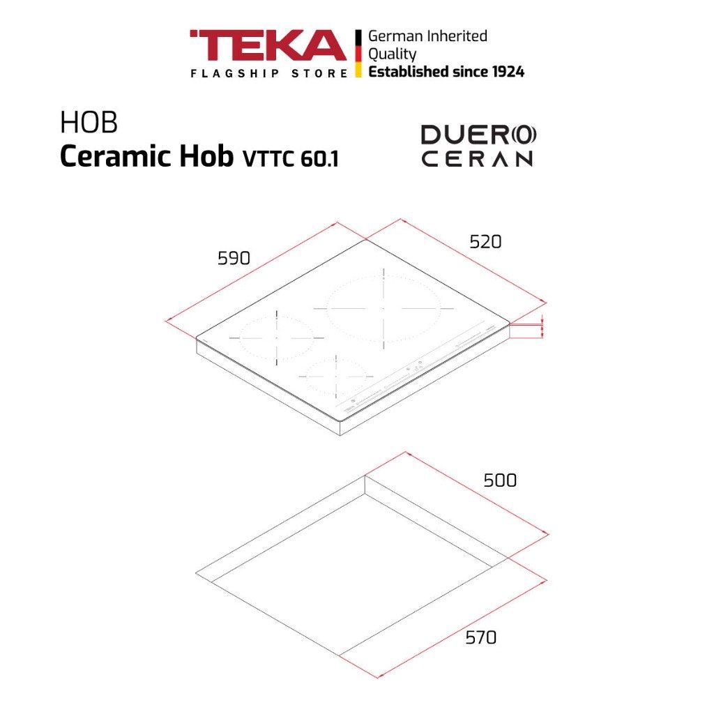 TEKA Ceramic Hob VTTC 60.1, TV & Home Appliances, Kitchen Appliances ...