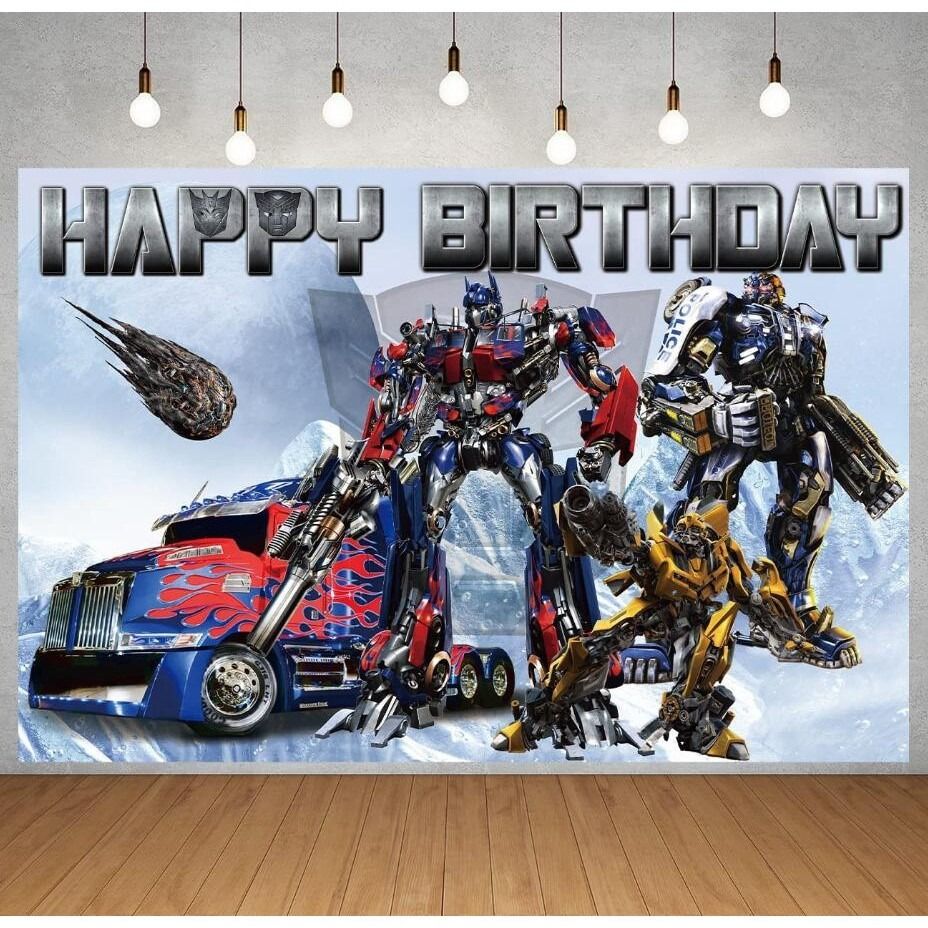 Transformers Theme Backdrop 150cm x 100cm, Hobbies & Toys, Stationery ...