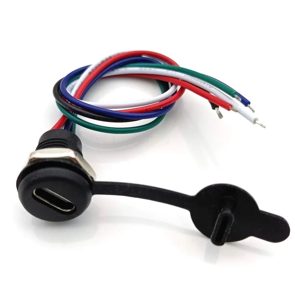 防水Type-c母座帶線 Type-c Female to 5pin Cable USB-C 5Pin 高電流充電線 配有 PH2.0 USB ...