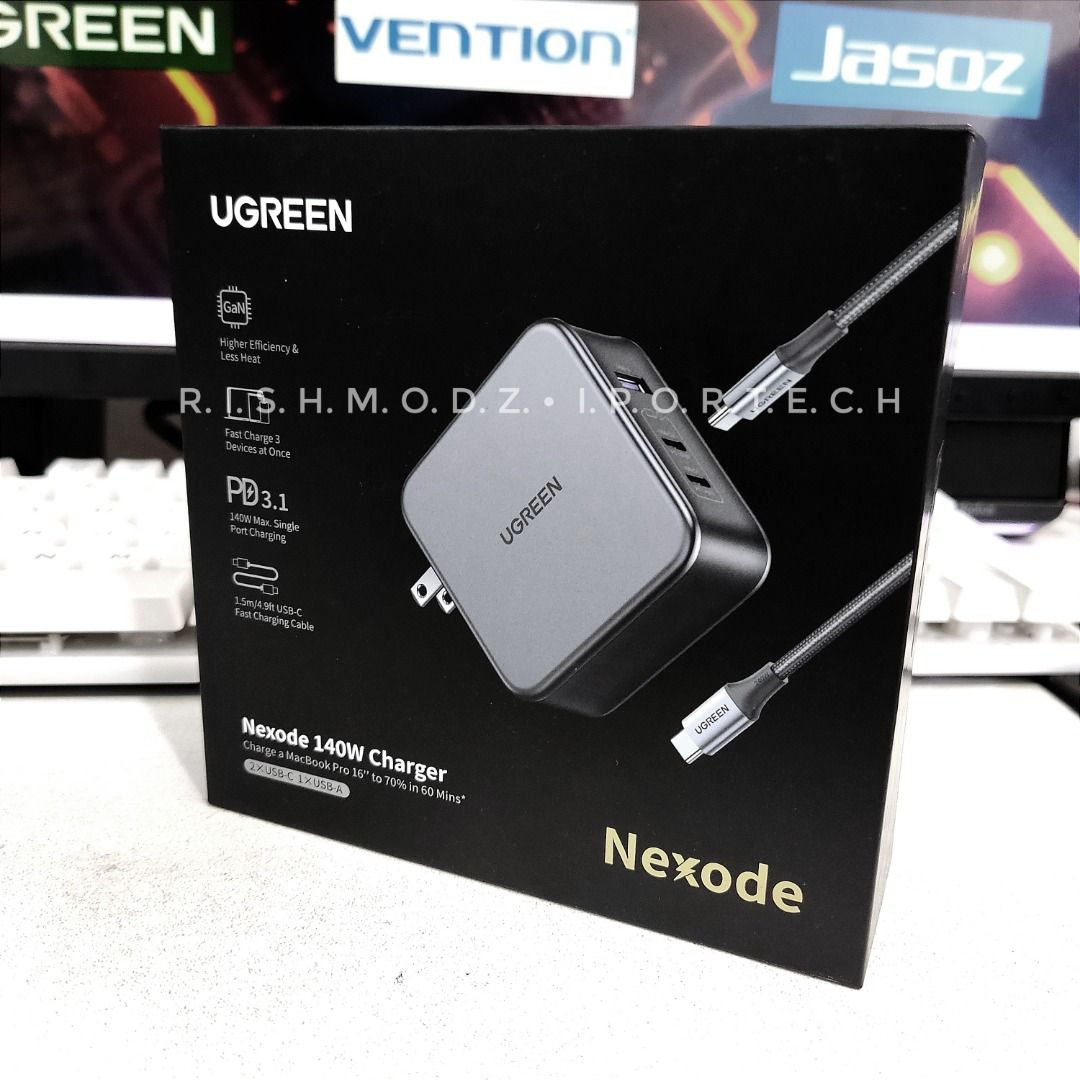 Ugreen Nexode 140W USB C GaN Charger-3 Ports Wall Charger Bundle, Mobile Phones & Gadgets ...