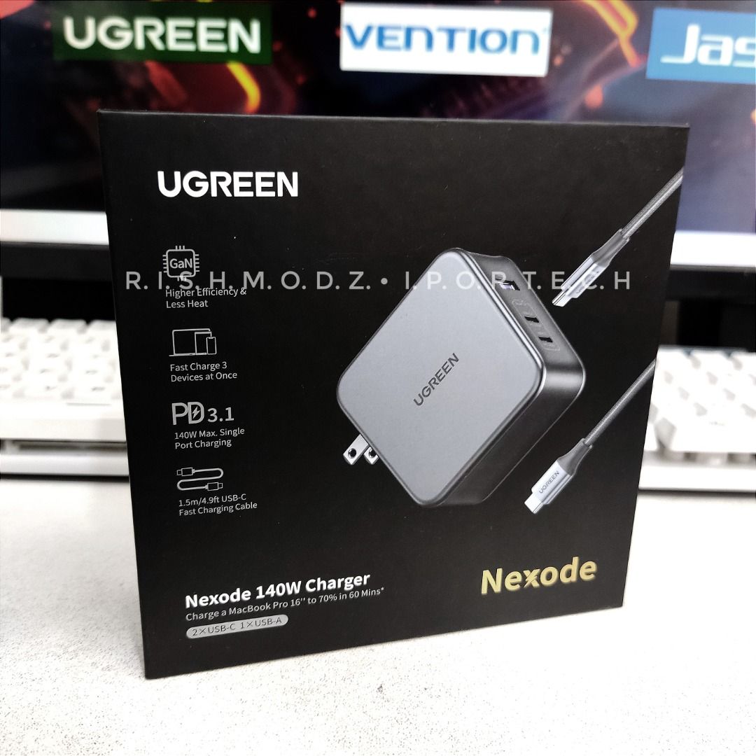 Ugreen Nexode 140W USB C GaN Charger-3 Ports Wall Charger Bundle, Mobile Phones & Gadgets ...