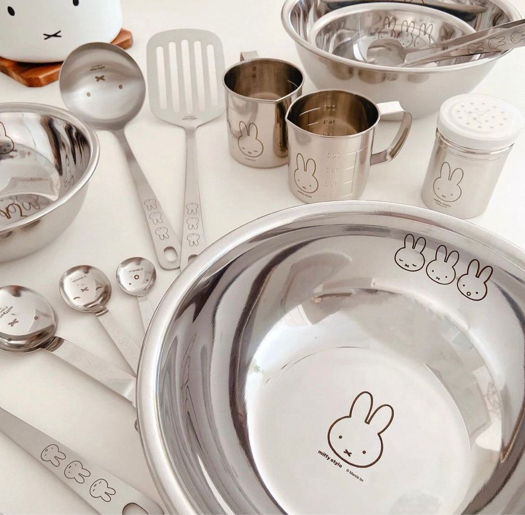 日本製 Miffy 不銹鋼 隔熱碗 盤 廚具 餐具 大湯勺 量匙羹 鑊鏟 量杯 保鮮罐 調味罐 沙律夾 食物夾 限量 米菲兔仔 miffy ...