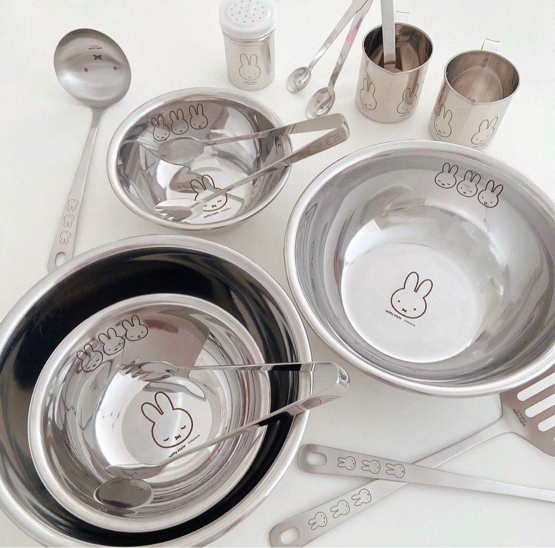 日本製 Miffy 不銹鋼 隔熱碗 盤 廚具 餐具 大湯勺 量匙羹 鑊鏟 量杯 保鮮罐 調味罐 沙律夾 食物夾 限量 米菲兔仔 miffy ...