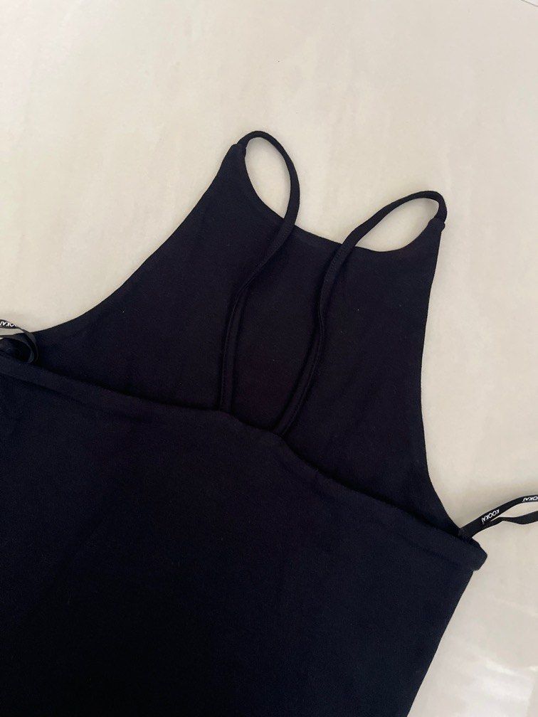 Black bodycon Dress brand Kookai australia, Fesyen Wanita, Pakaian ...