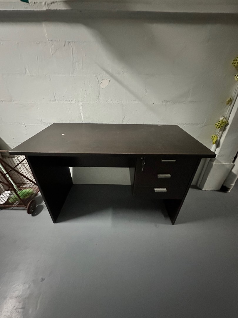 Black Study Table with drawers, Furniture & Home Living, Furniture ...