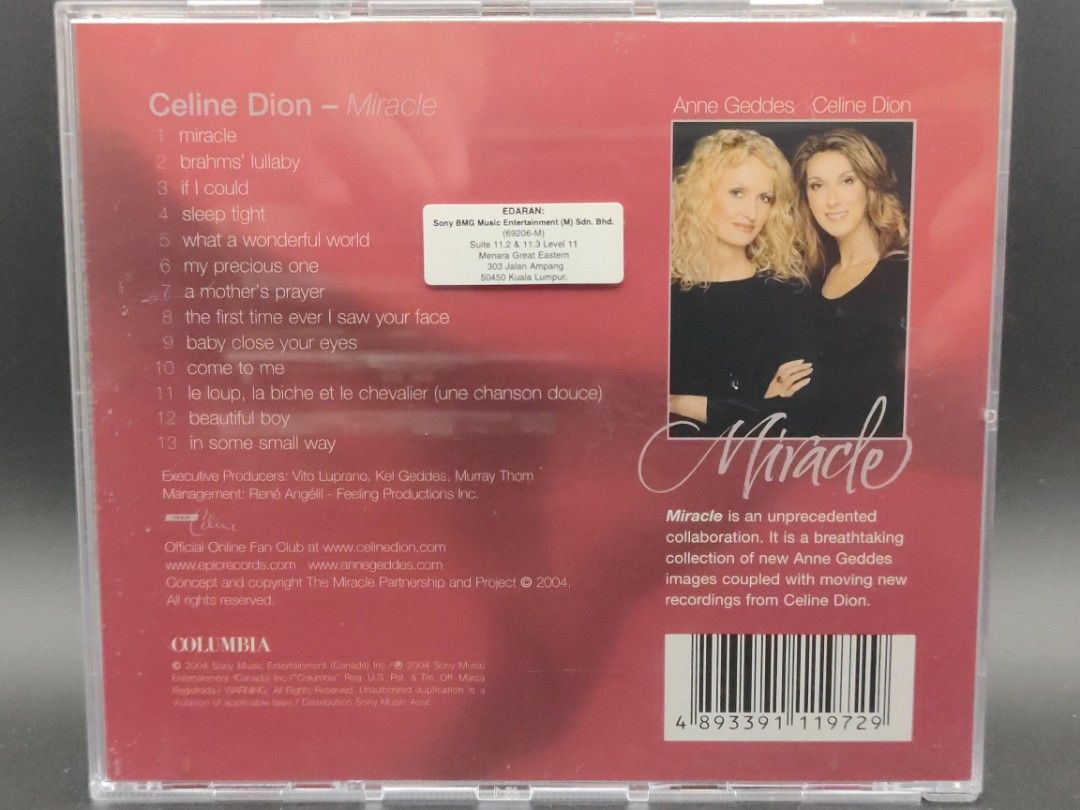 Celine Dion Miracle CD, Hobbies & Toys, Music & Media, CDs & DVDs on ...