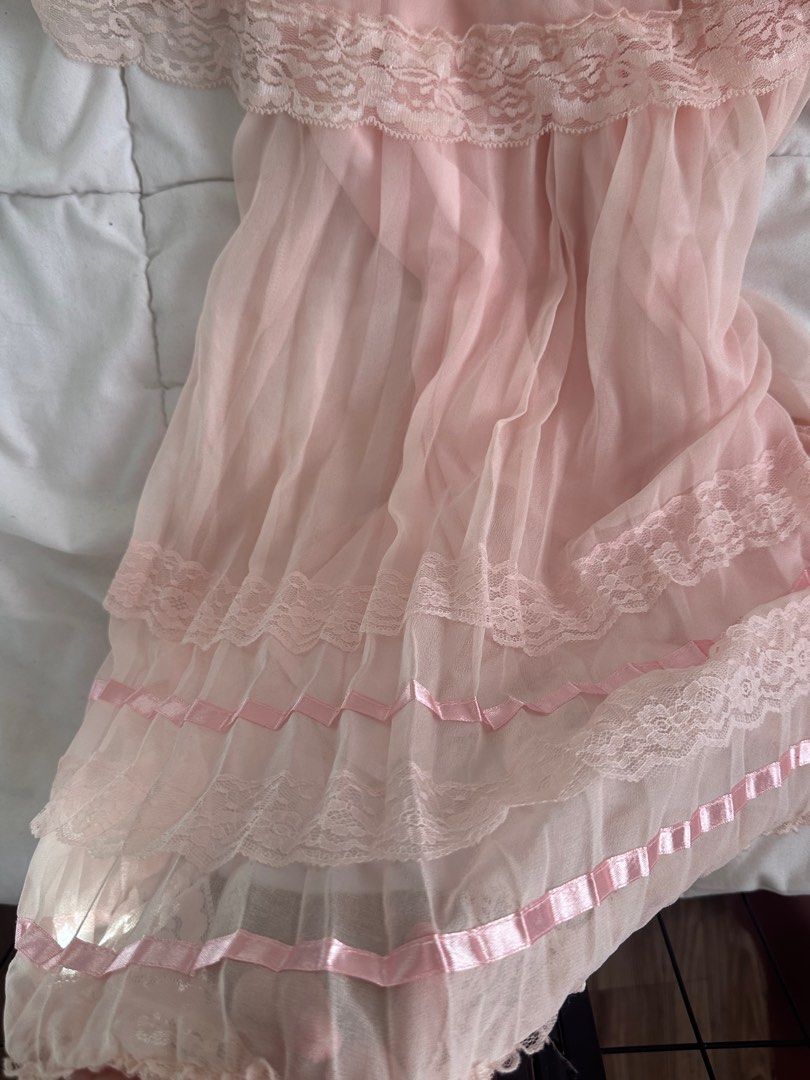 Himekaji core Rare Coquette Lolita pink flowy dainty off the shoulder ...
