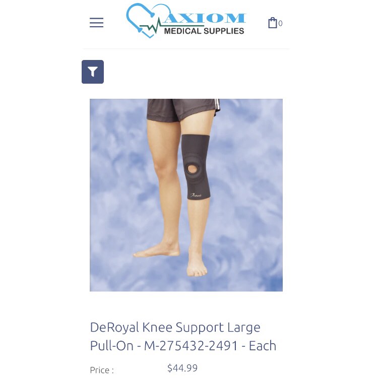 DeRoyal Knee Support With Donut Buttress, Health & Nutrition, Braces ...
