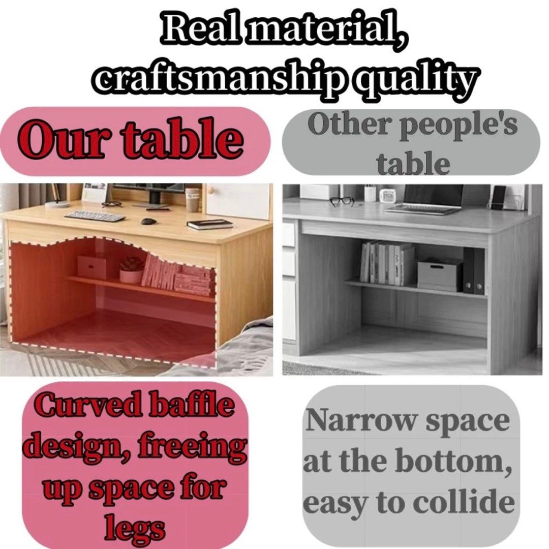 Double Layered Computer Table | Thicker Computer Study Table Dressing ...