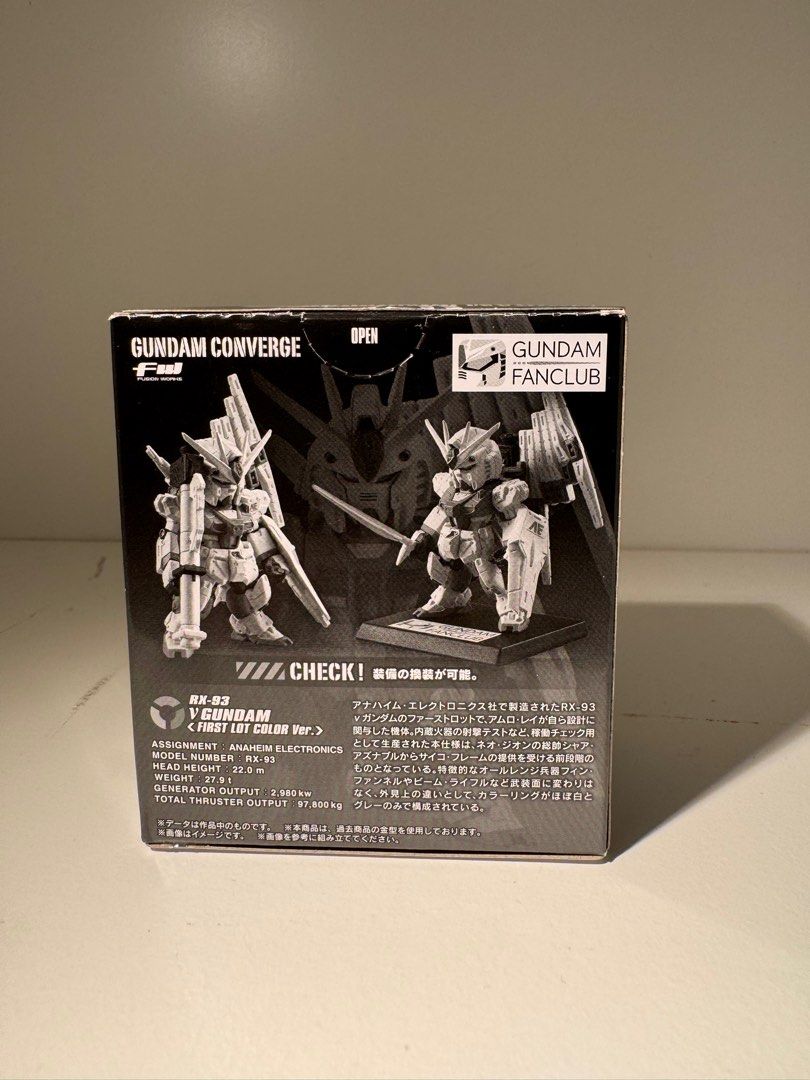 GUNDAM FAN CLUB FW GUNDAM CONVERGE RX-93 Nu Gundam (First Lot Color ...