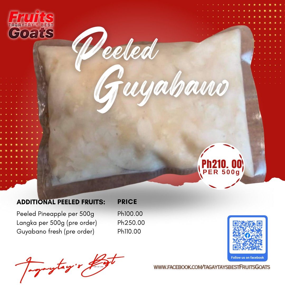 Guyabano Peeled 500g, Food & Drinks, Chilled & Frozen Food on Carousell