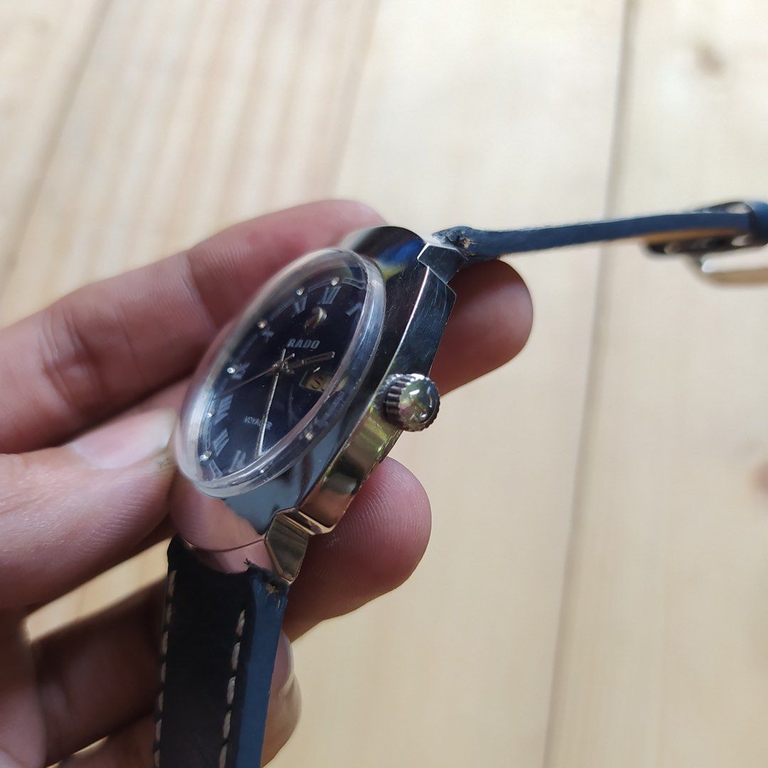 Jam tangan Vintage Rado Voyager Water Sealed Blue Dial Automatic Swiss ...