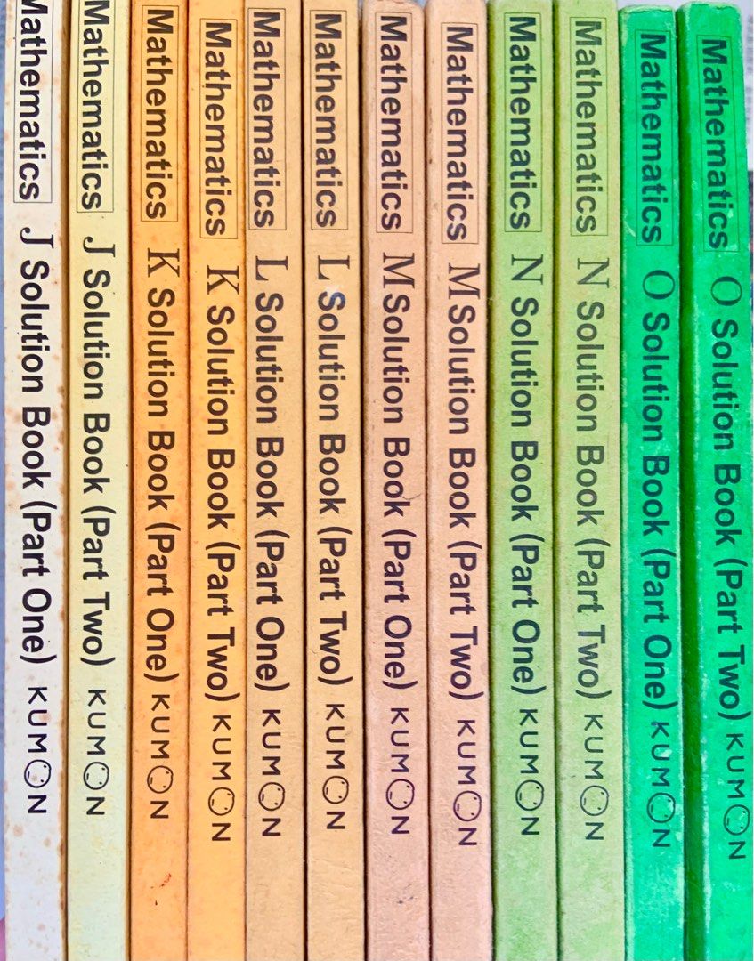 Kumon Maths Solution Book (Level J to O) Full Set, Hobbies & Toys ...