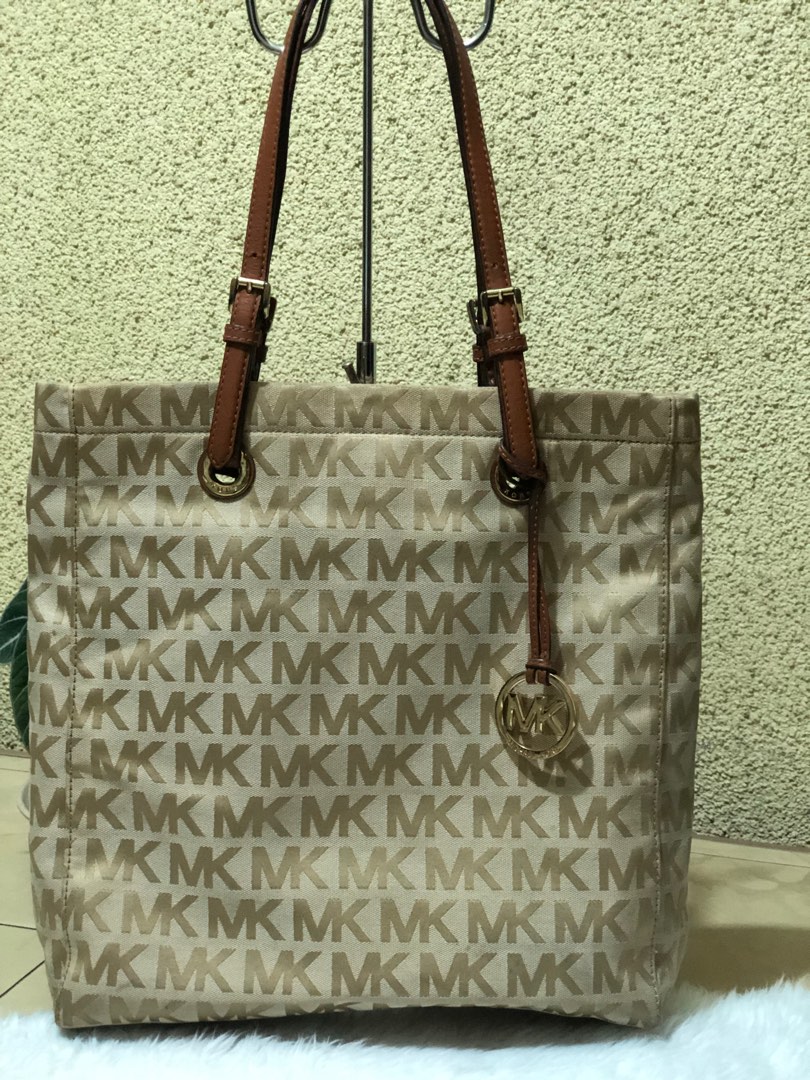 MK tote bag in signature jacquard, Luxury, Bags & Wallets on Carousell