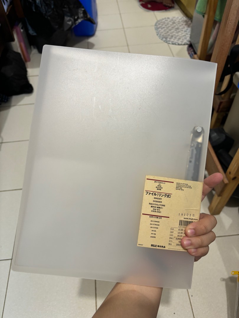 MUJI A4 BINDER 2 RINGS w/ A4 LOOSE LEAF 30 RINGS, Hobbies & Toys, Stationary & Craft, Stationery ...