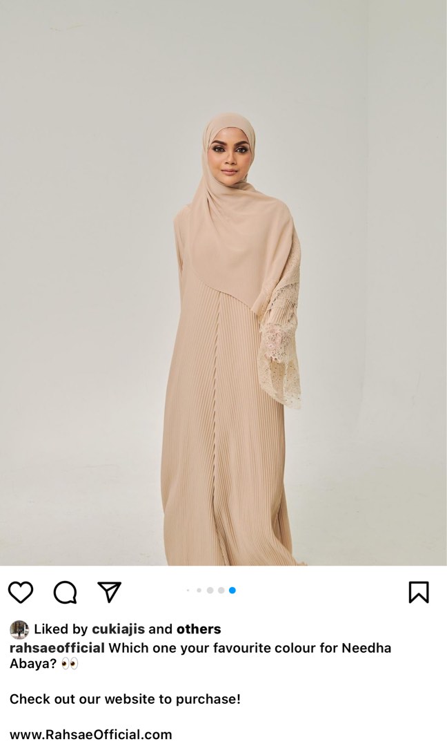 Rahsae Needha Abaya, Women's Fashion, Muslimah Fashion, Kaftans & Jubahs on Carousell