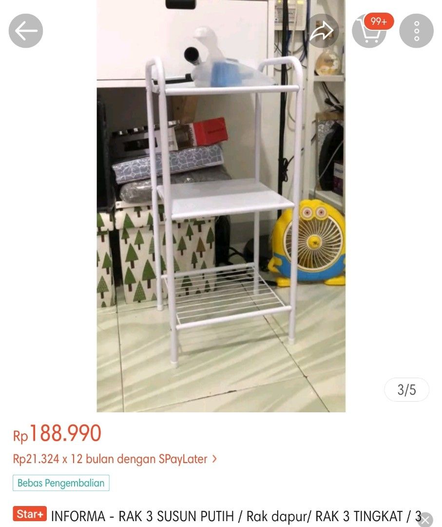 Rak Informa 3 susun besi kokoh, Perabotan Rumah di Carousell