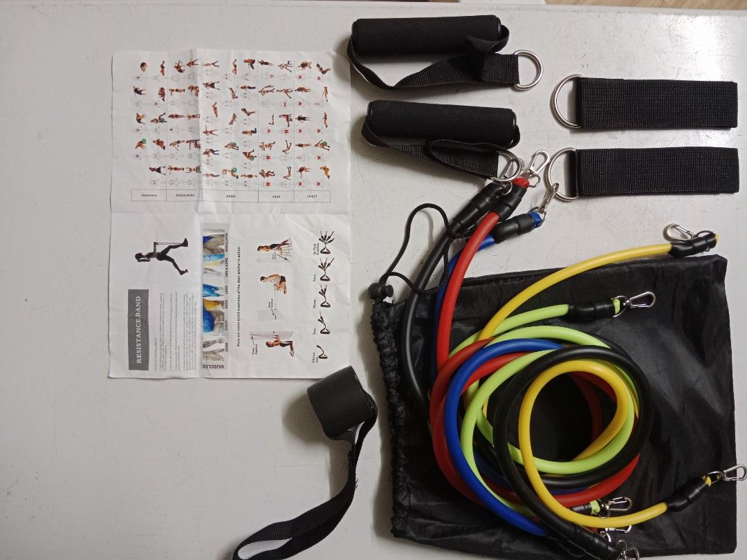 Resistance Bandkit complete with Workout Guide, Sports Equipment ...