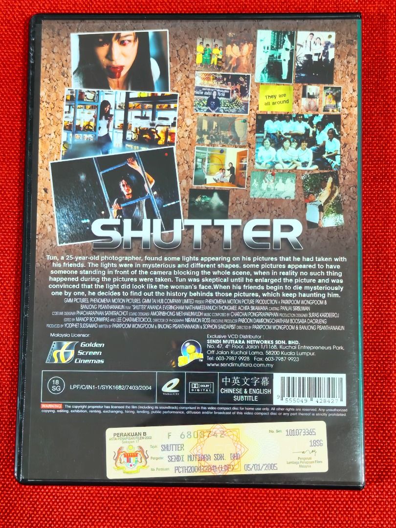 Shutter 2004 Thai Horror DVD, Hobbies & Toys, Music & Media, CDs & DVDs ...