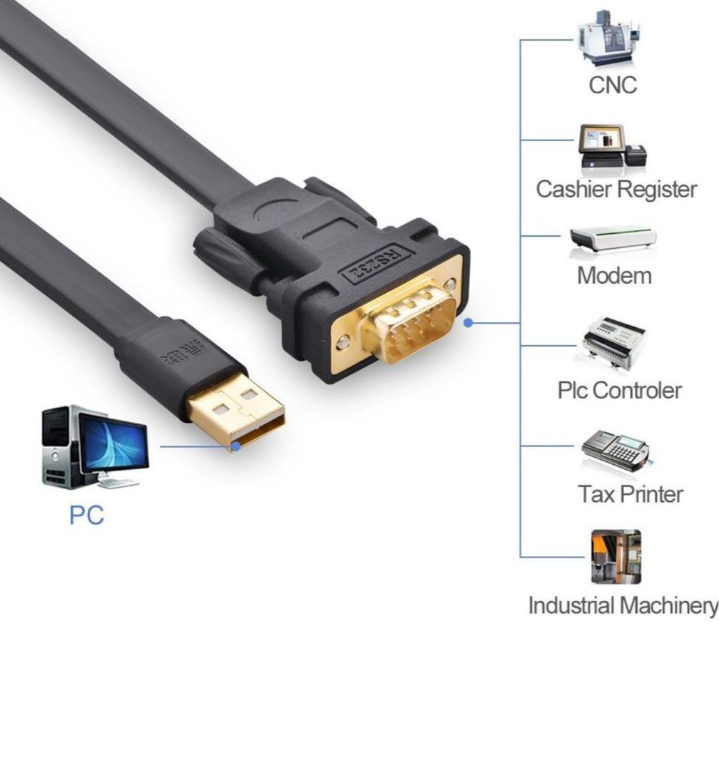 Usb To Rs 232 Db9 Serial Adapter Cable Computers And Tech Parts And Accessories Cables And Adaptors