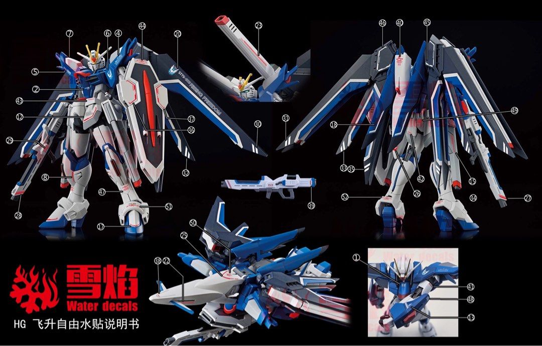 [XY] HGCE Rising Freedom Gundam Fluorescent Waterslide Decal 1/144 by ...
