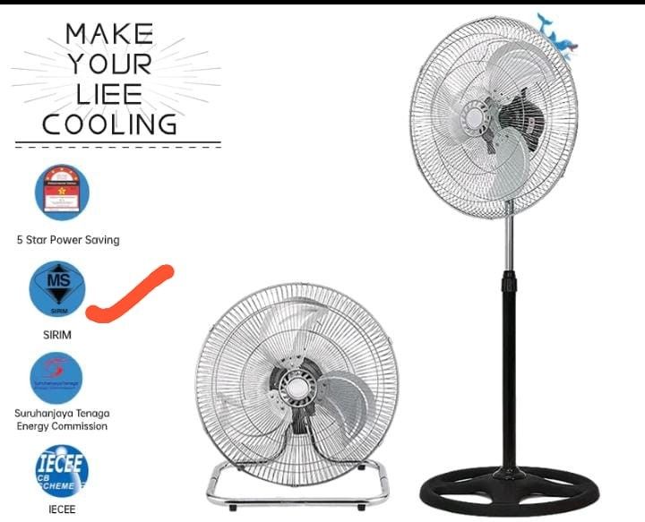 18" Industrial 3in1 Stand Fan with 3 Blades, Furniture & Home Living ...