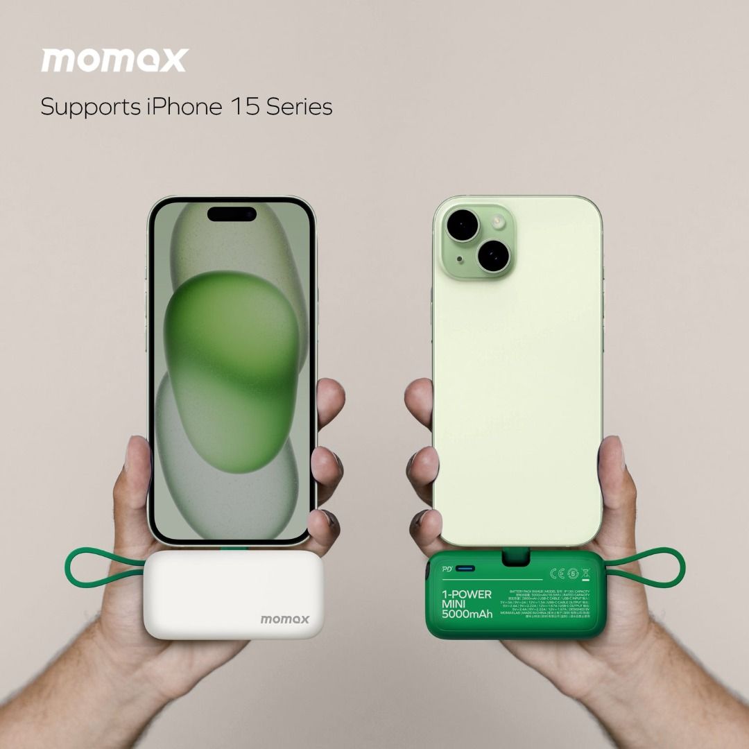 [預訂2403] Momax - IP130 1-Power Mini 5000mAh Battery Pack 内置可折叠USB-C移動電源 ...