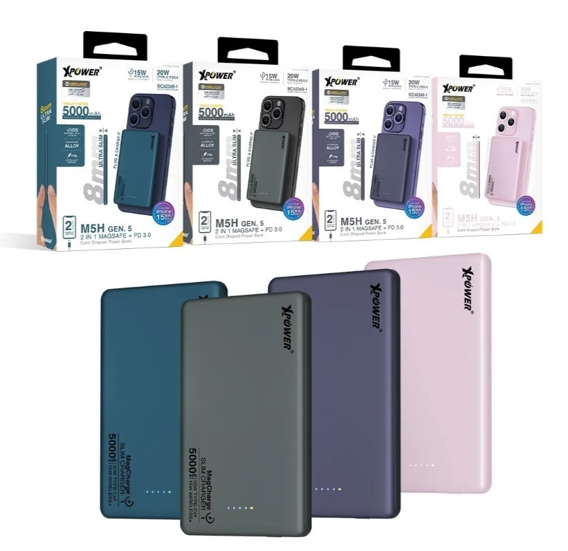 現貨 原裝行貨 XPower M5H 5000mAh鋁合金超薄PD 3.0磁吸無線快速充電器, 手提電話, 電話及其他裝置配件, 電池及充電器 ...